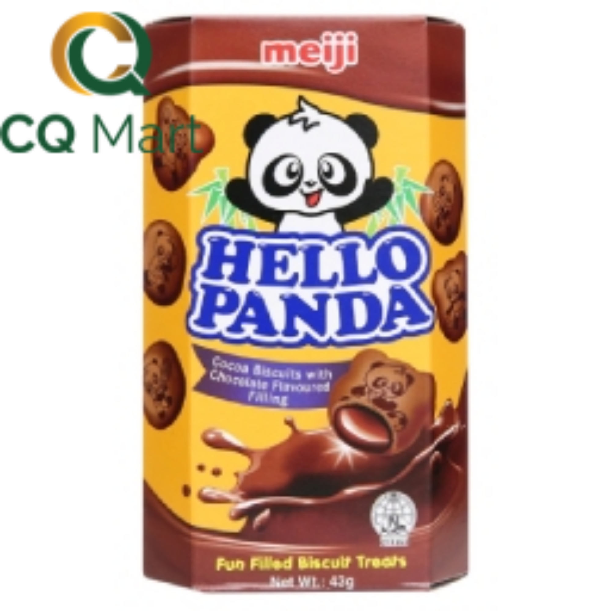 CQ Mart Food & Wine. Bánh gấu Meiji Hello Panda Double Chocolate hộp 43g